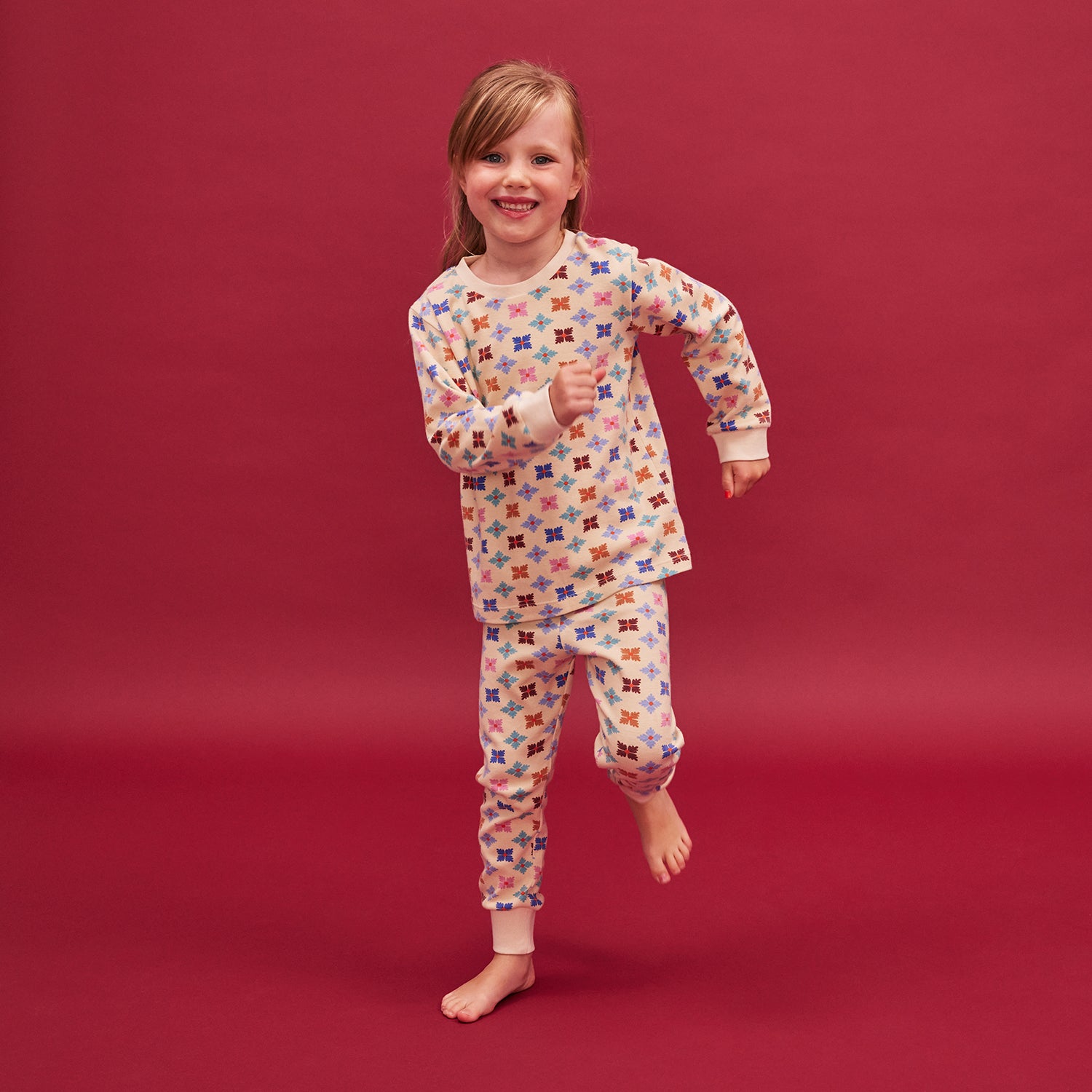 Evie Kids Cotton Pyjama Set Sage and Clare