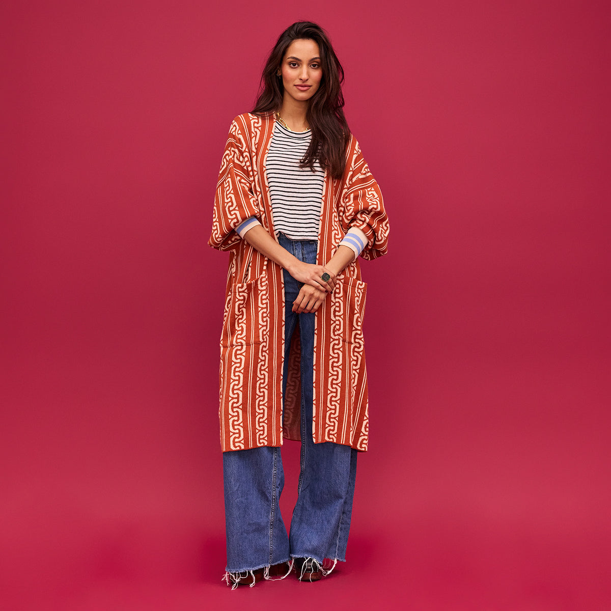 Fidel Jacquard Robe – Sage and Clare